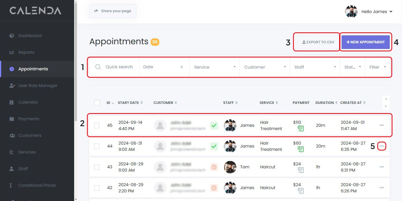 Appointments - Calenda